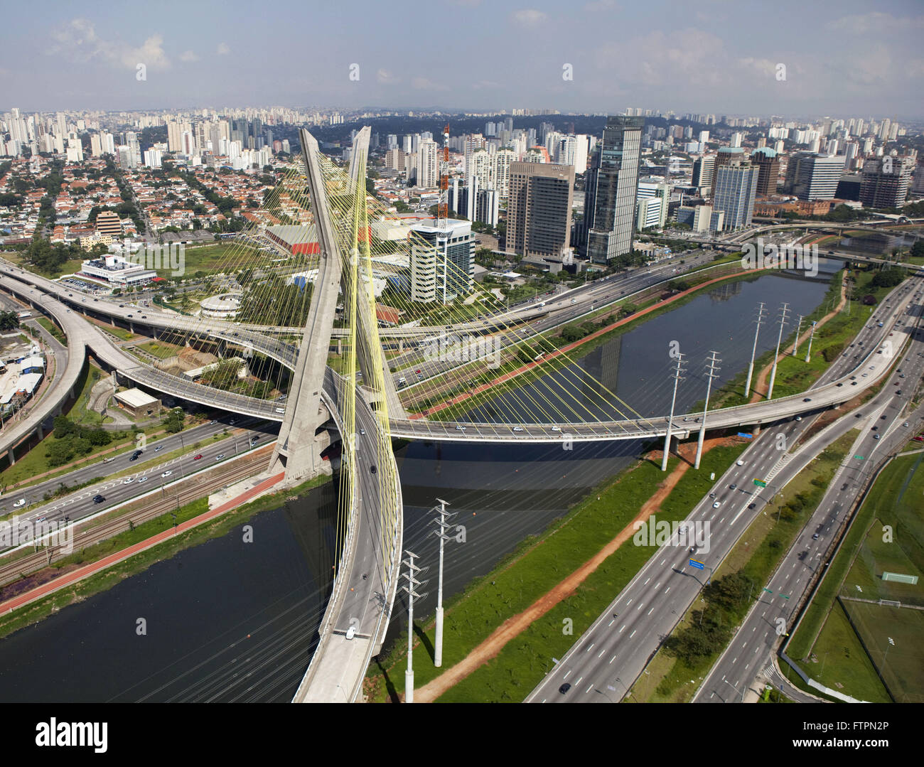 Architecture Cable Stayed Bridge Octavio Frias High Resolution Stock ...