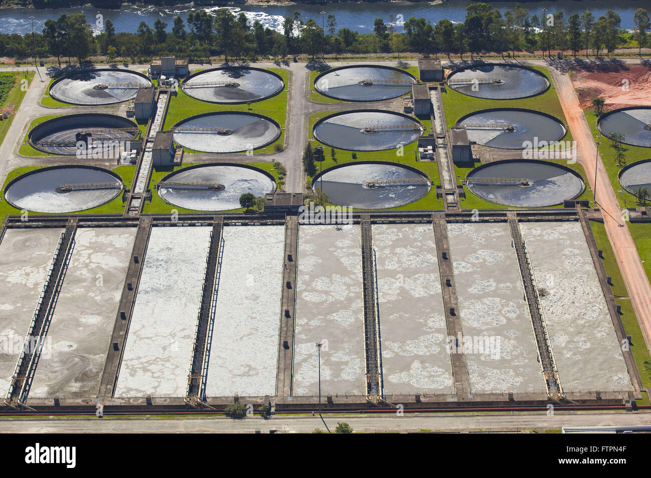 Aerial view of green sewage treatment Barueri Stock Photo - Alamy