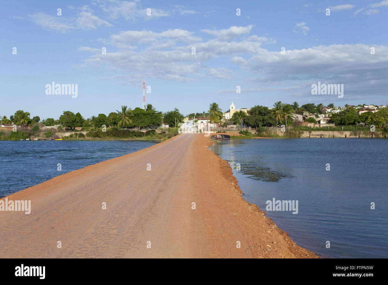 Bridge over the Rio Assu and city in the background - the Costa Blanca ...