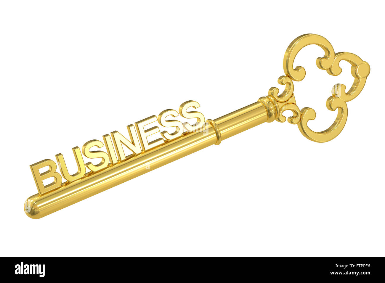Golden key success illustration Cut Out Stock Images & Pictures - Alamy
