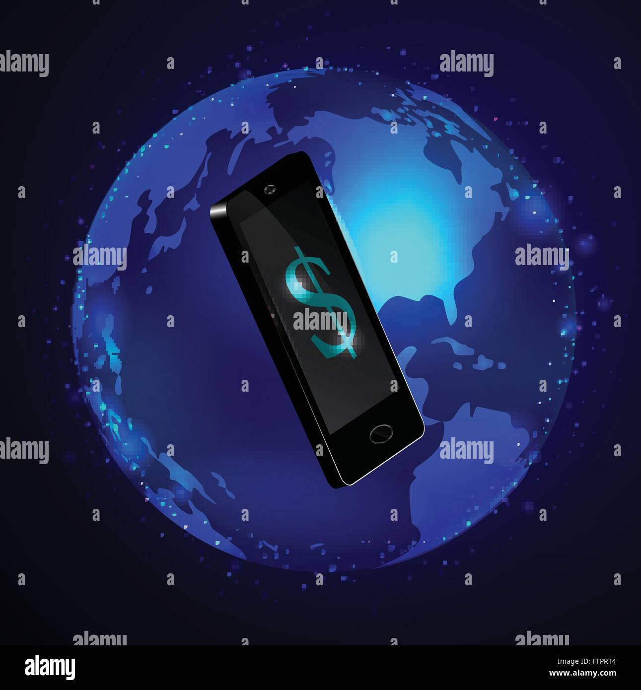 Globe and phone receivers Stock Vector Image & Art - Alamy