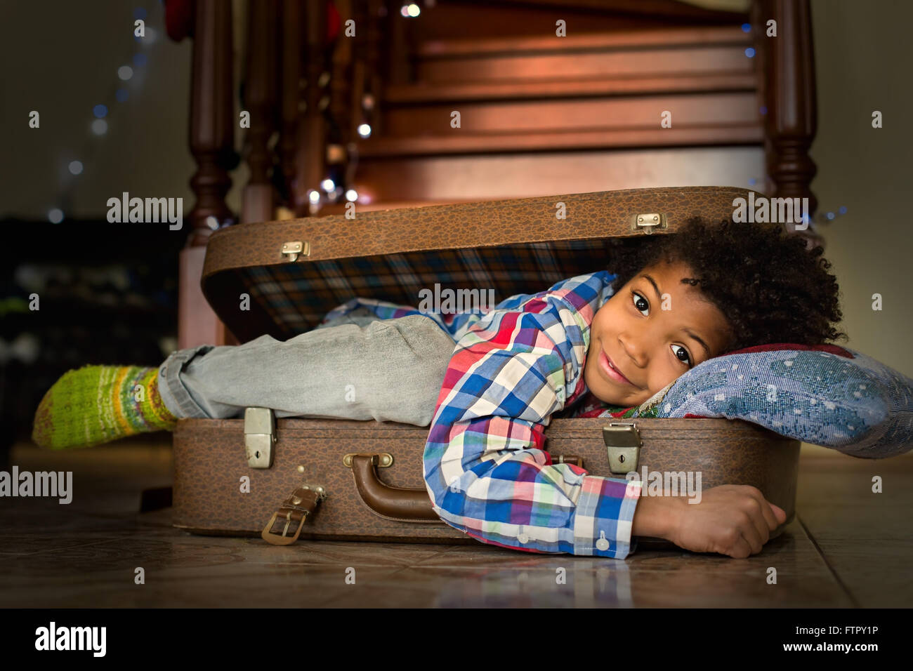 Afro kid's energetic morning smile Stock Photo - Alamy