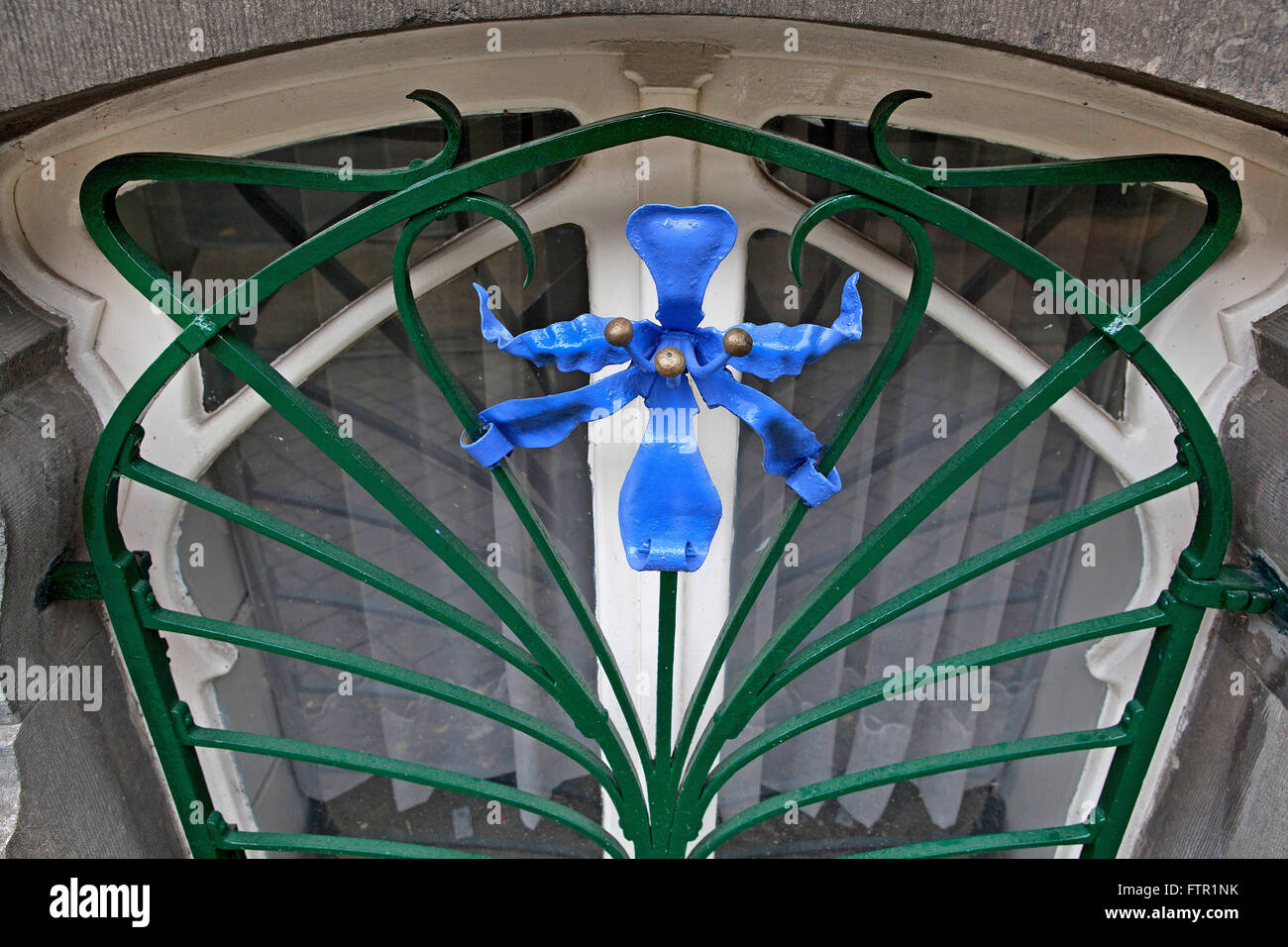 Art Nouveau Brussels: window railing decoration Stock Photo - Alamy