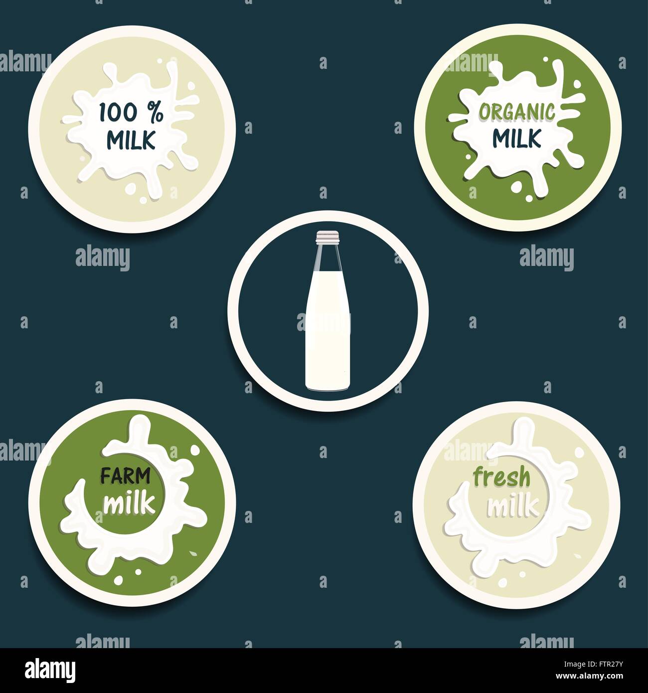 milk icon set vector Stock Vector Image & Art - Alamy