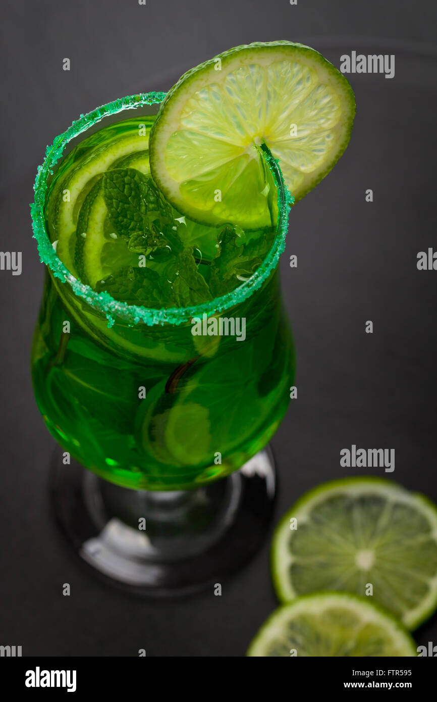 Lime and Mint, Green Vodka Drink Stock Photo - Alamy