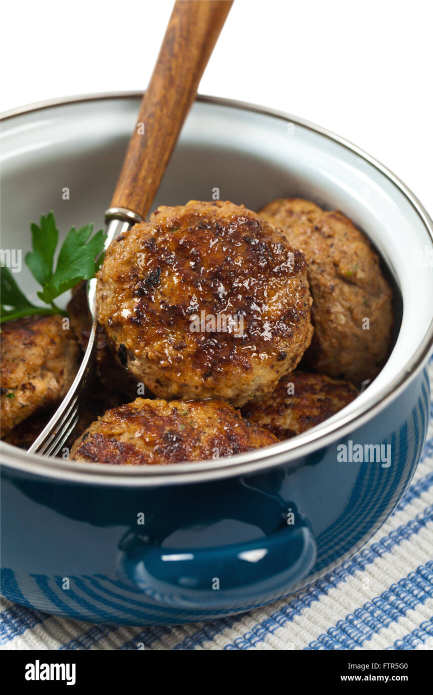 Small Meat Cutlets or Sausage Patties Stock Photo - Alamy