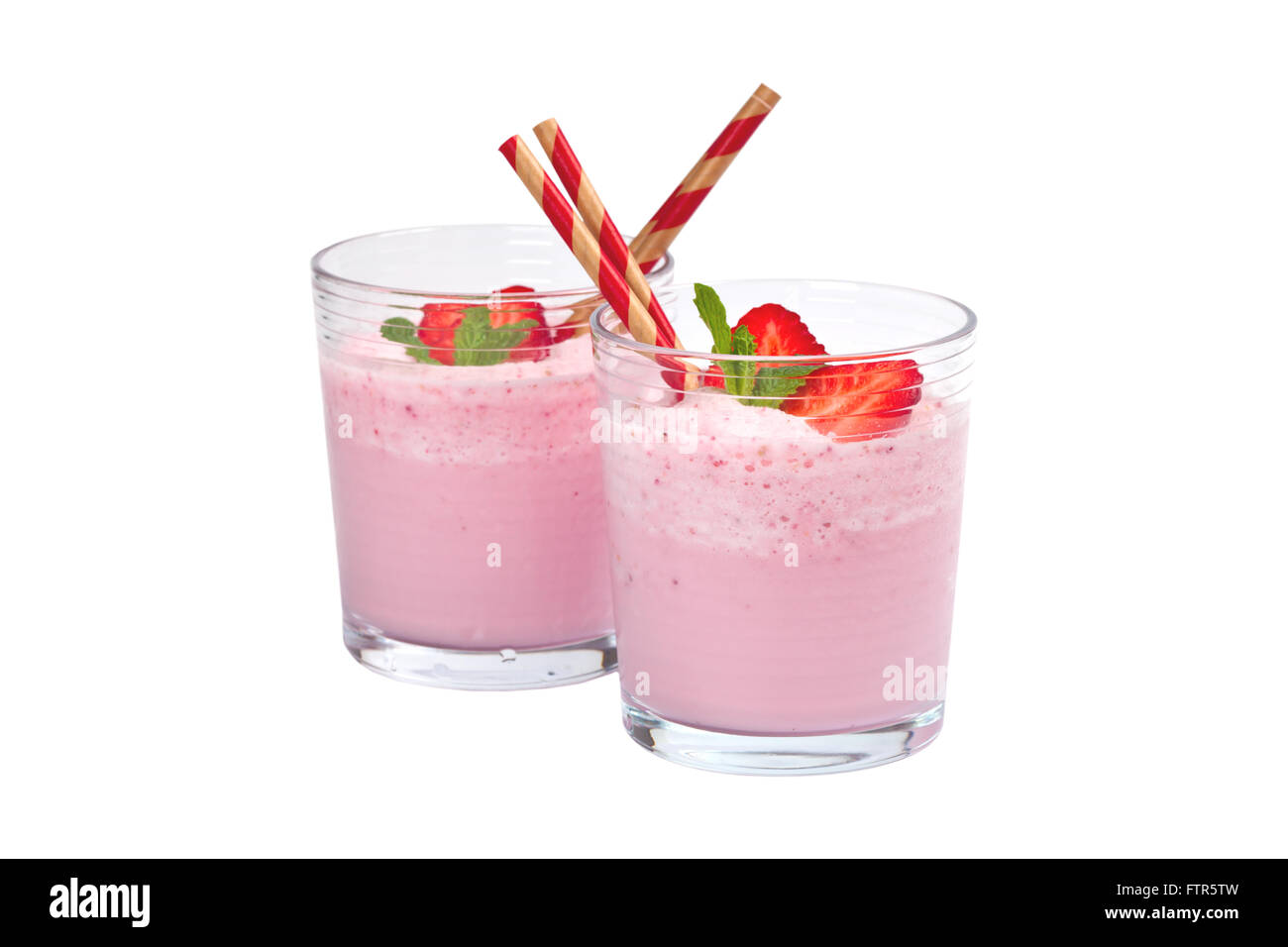 Glass yogurt mint leaves Cut Out Stock Images & Pictures - Alamy