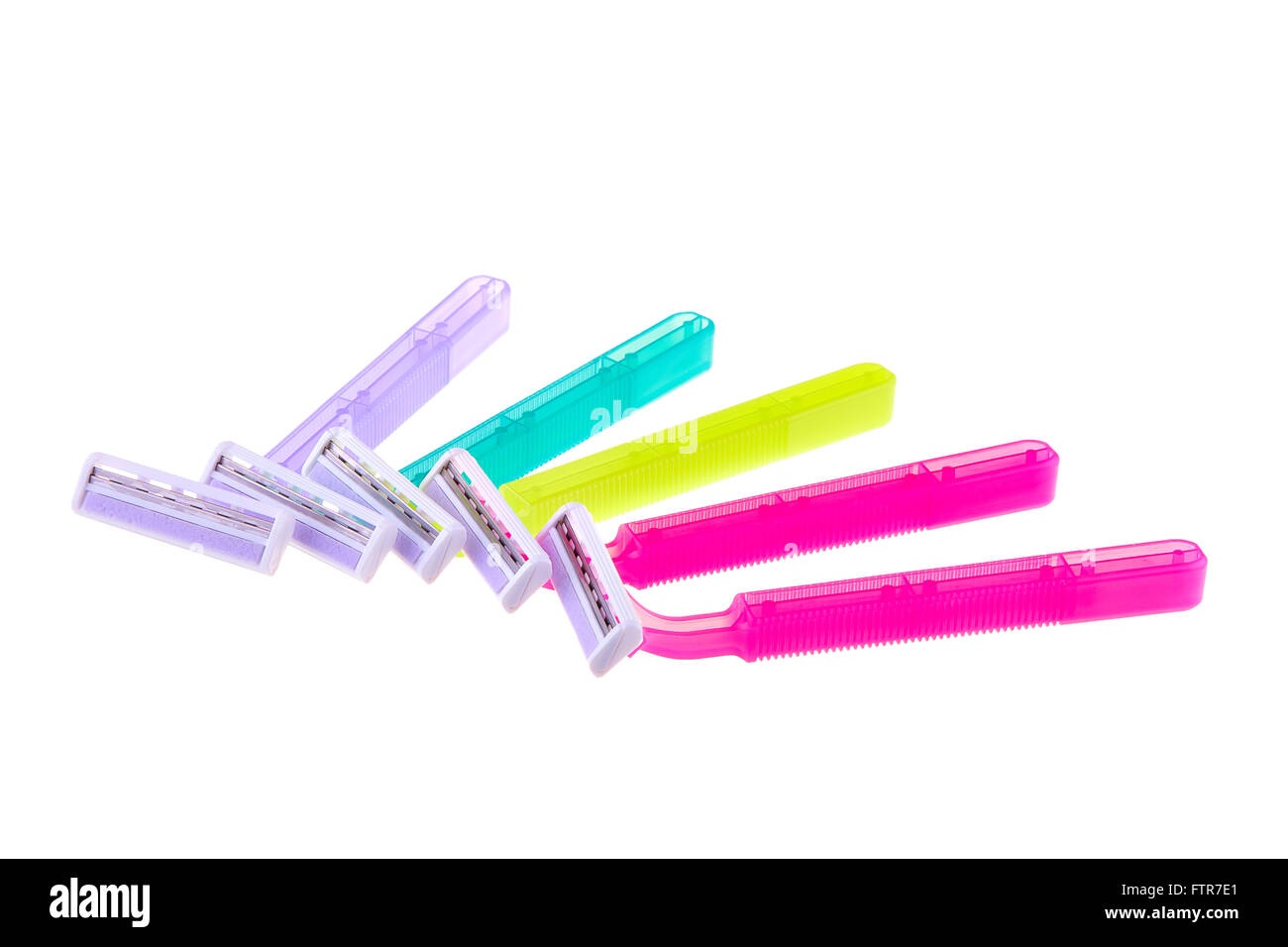 set of color shaving razor isolated on white Stock Photo - Alamy