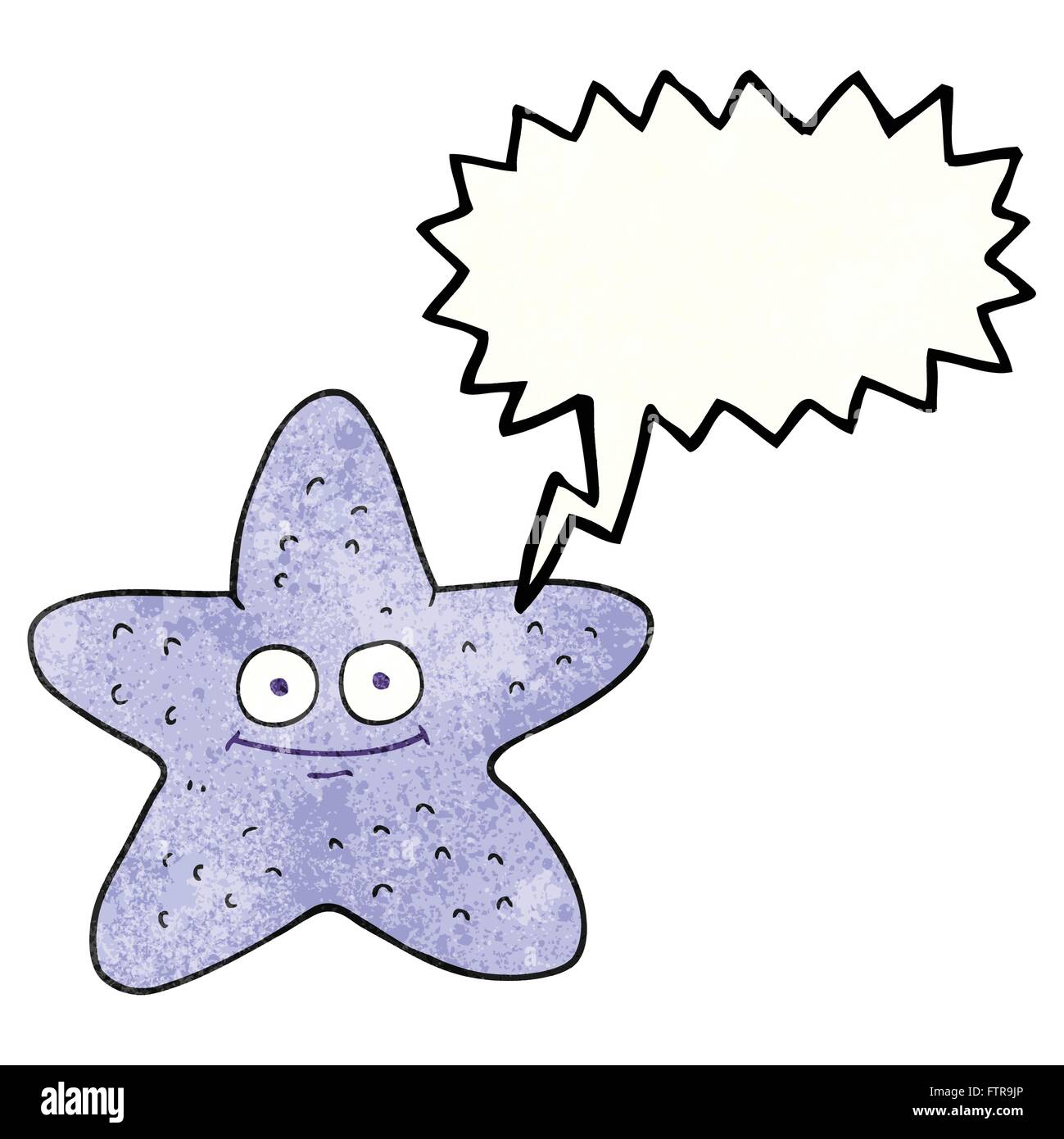 freehand speech bubble textured cartoon starfish Stock Vector Image ...