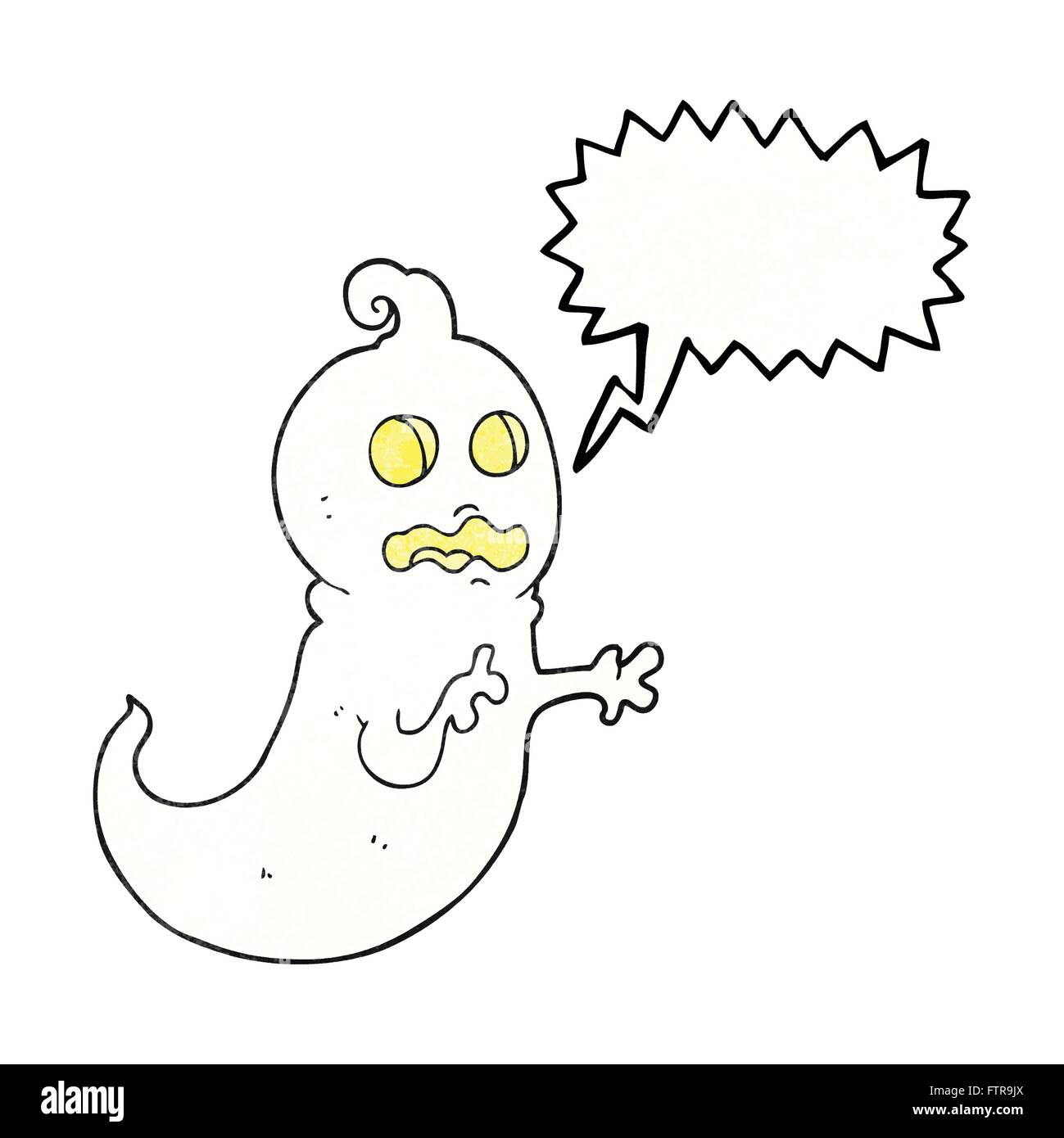 freehand speech bubble textured cartoon ghost Stock Vector Image & Art ...