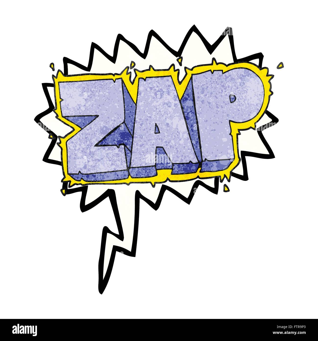 freehand speech bubble textured cartoon zap symbol Stock Vector Image ...