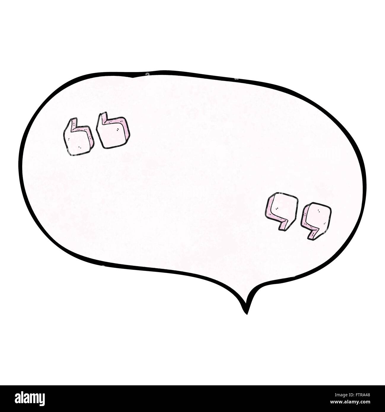 freehand speech bubble textured cartoon quotation marks Stock Vector ...