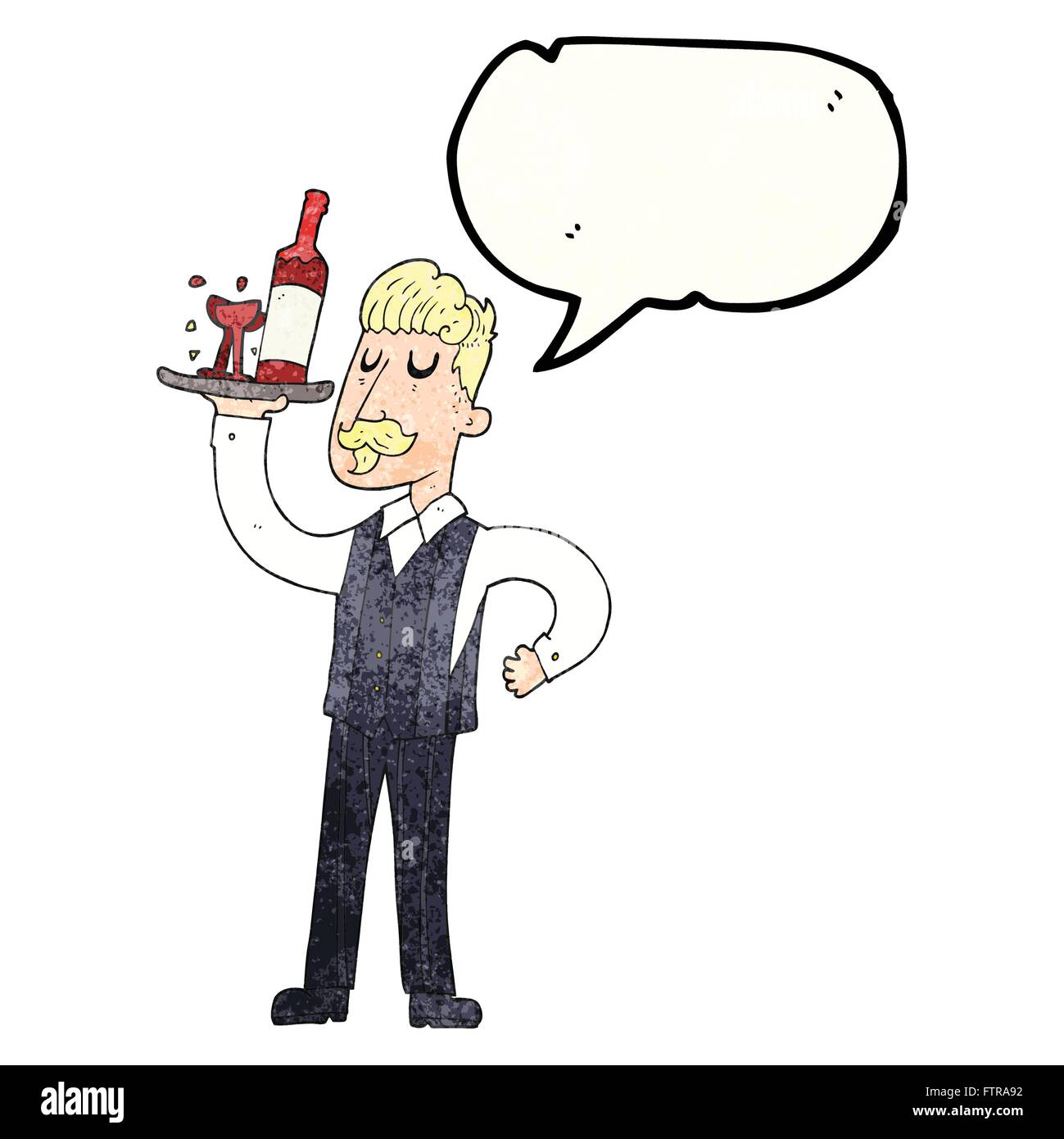 Cartoon waiter funny doodle illustration hi-res stock photography and ...