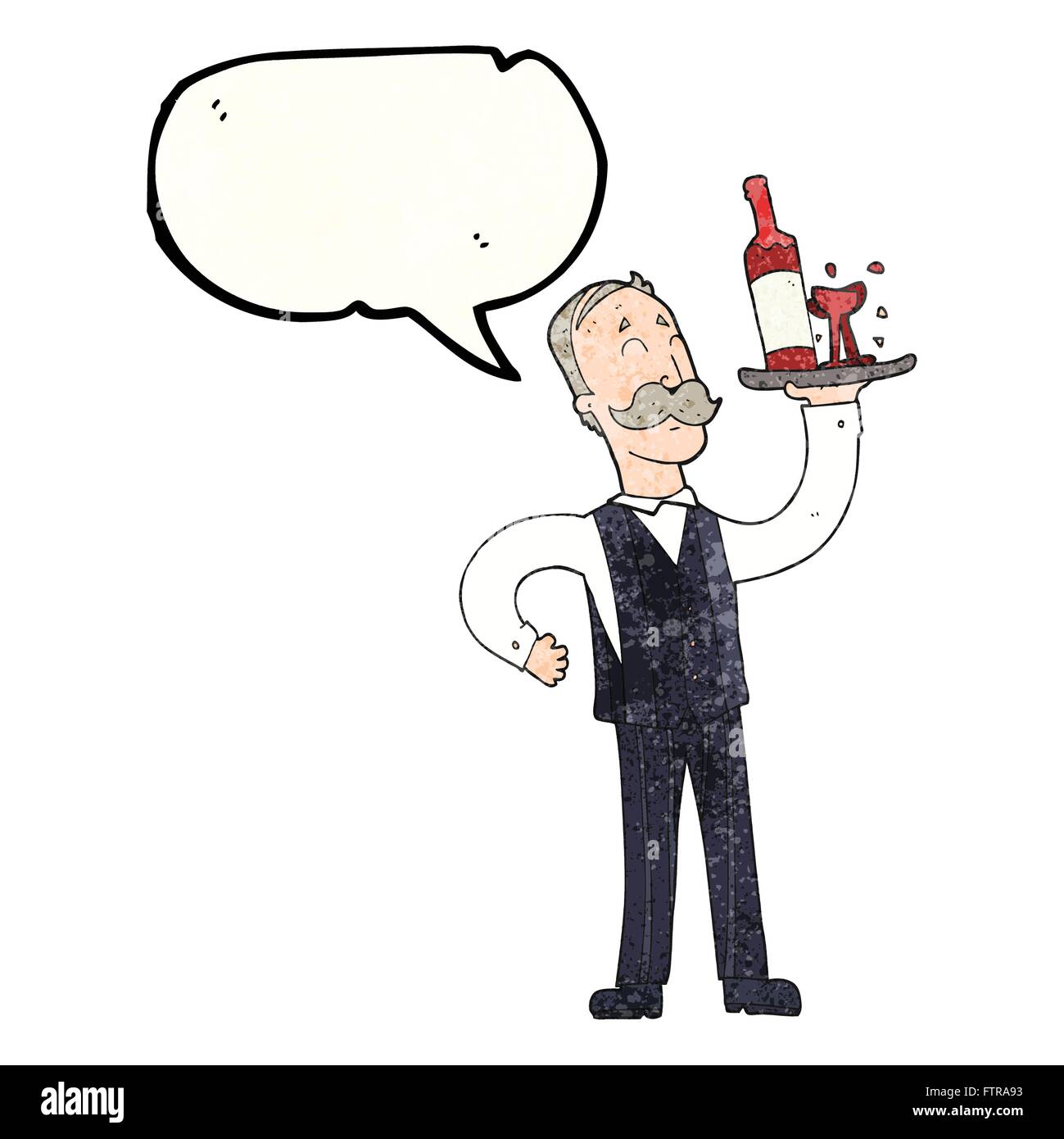 Cartoon waiter funny doodle illustration hi-res stock photography and ...