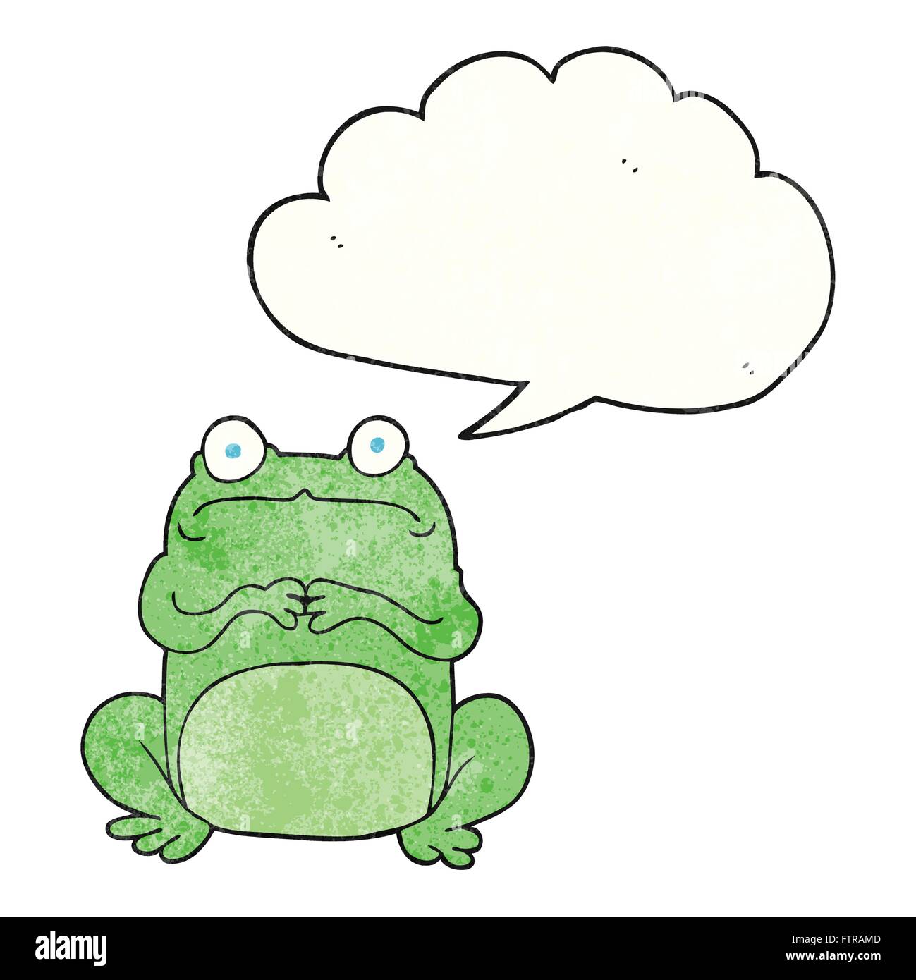 freehand speech bubble textured cartoon nervous frog Stock Vector Image ...