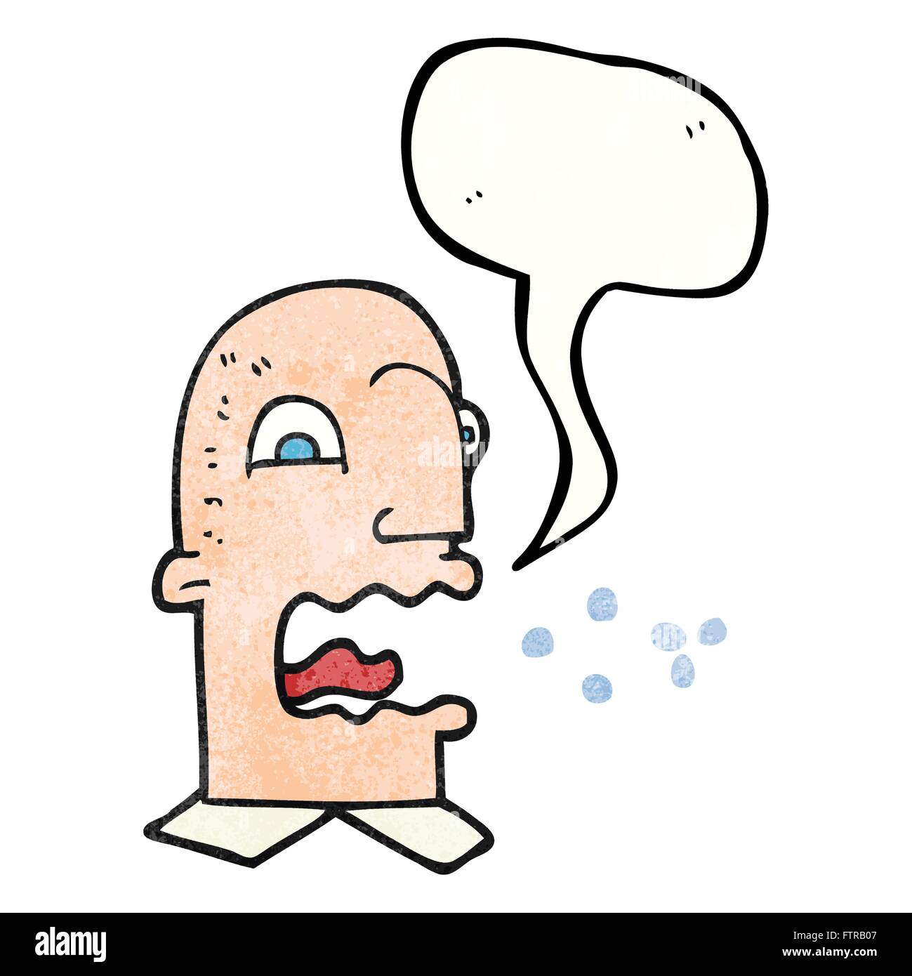 freehand speech bubble textured cartoon burping man Stock Vector Image ...