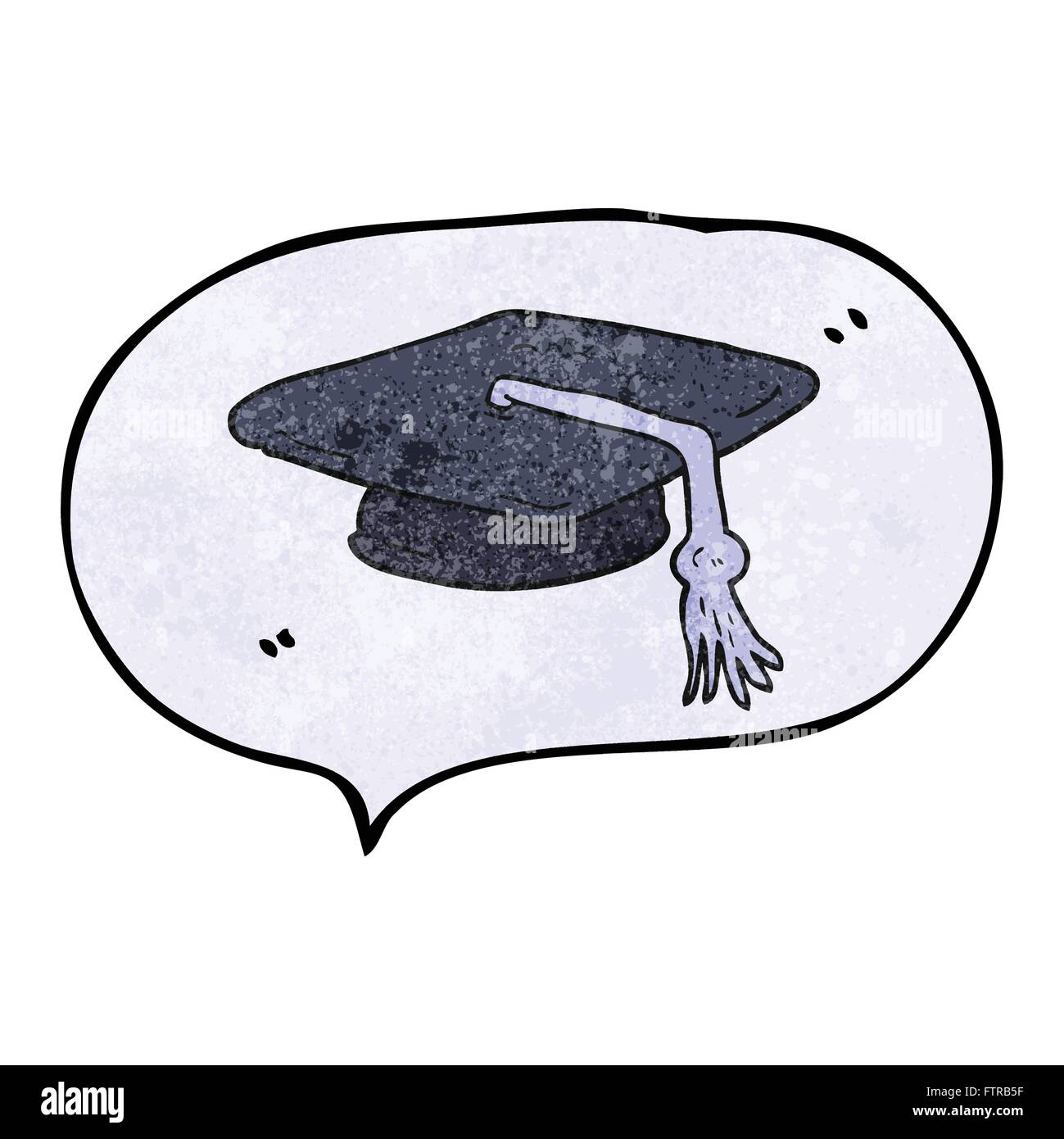 freehand speech bubble textured cartoon graduation cap Stock Vector ...