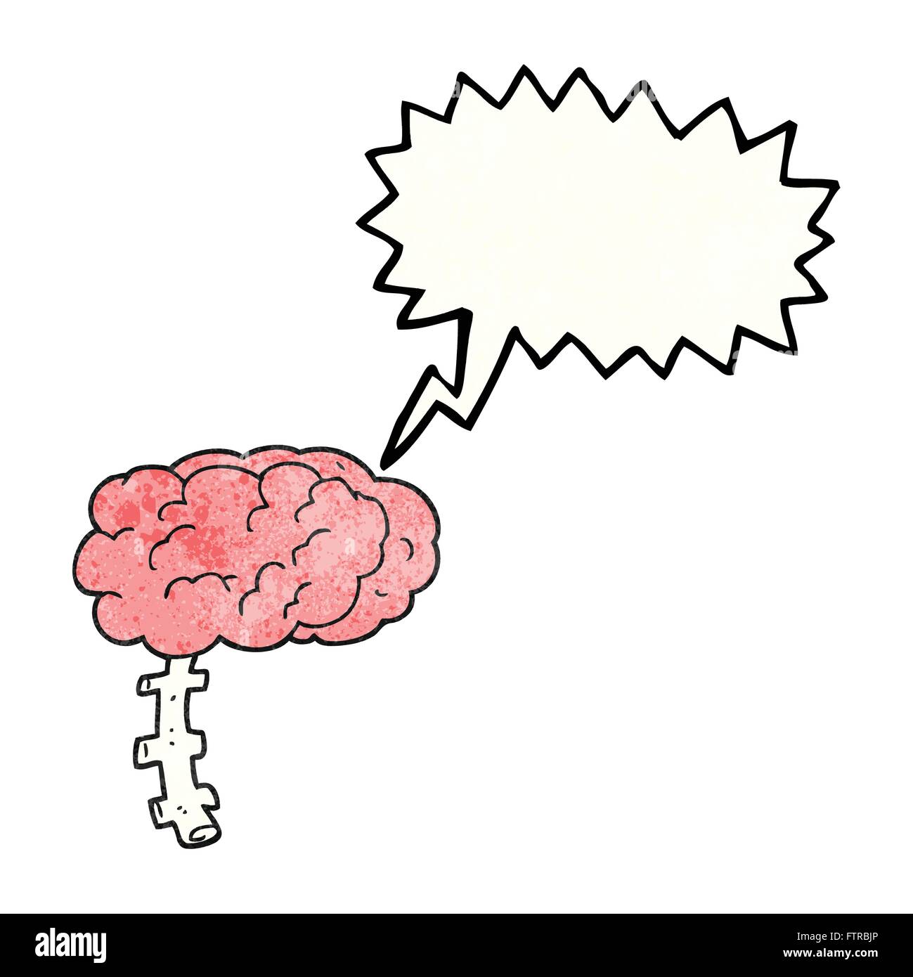 freehand speech bubble textured cartoon brain Stock Vector Image & Art ...