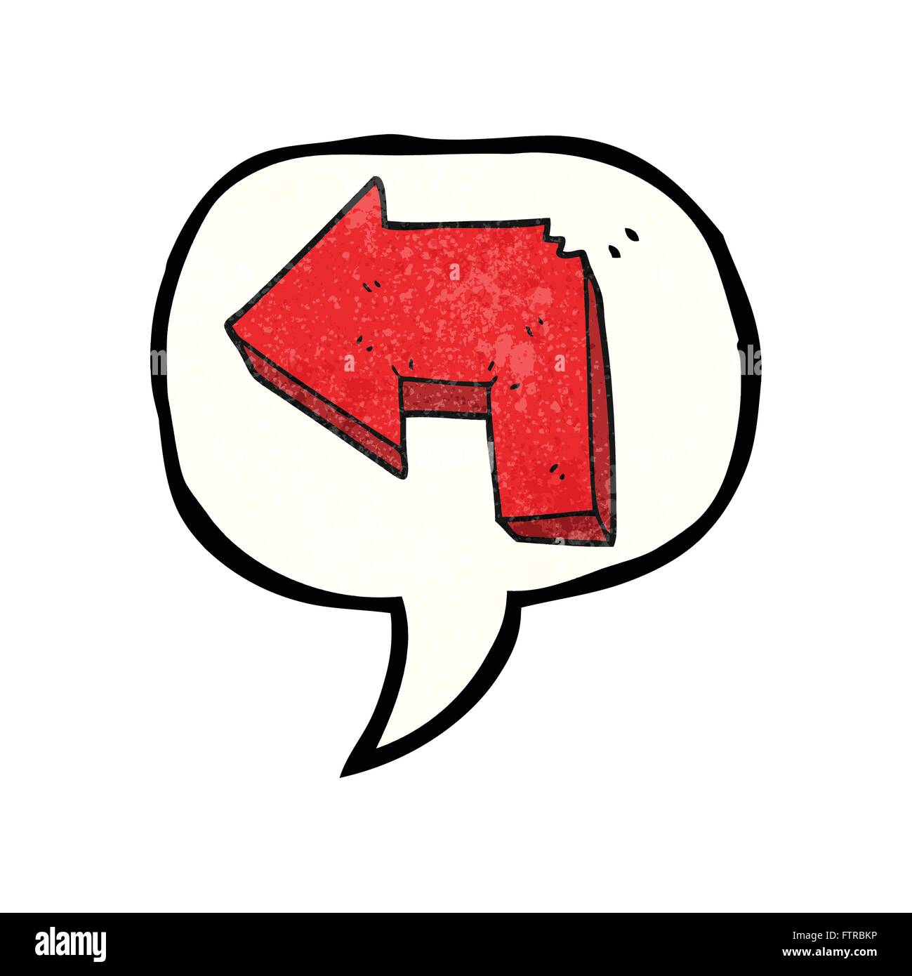 freehand speech bubble textured cartoon direction arrow Stock Vector ...