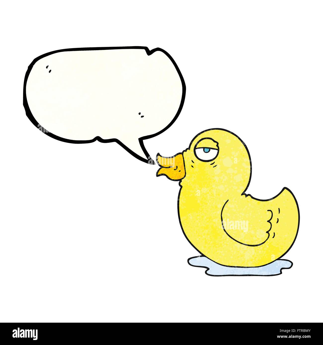 freehand speech bubble textured cartoon rubber duck Stock Vector Image ...
