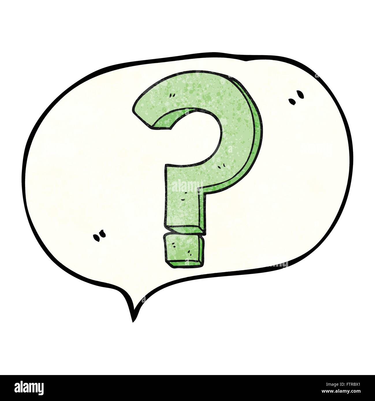 freehand speech bubble textured cartoon question mark Stock Vector ...