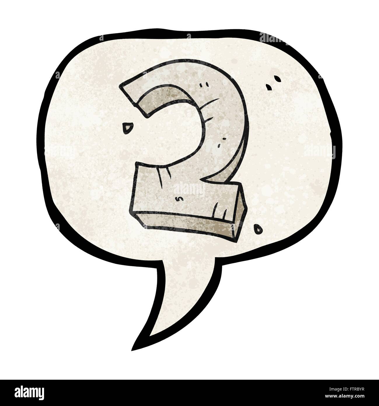 freehand speech bubble textured cartoon stone number two Stock Vector ...