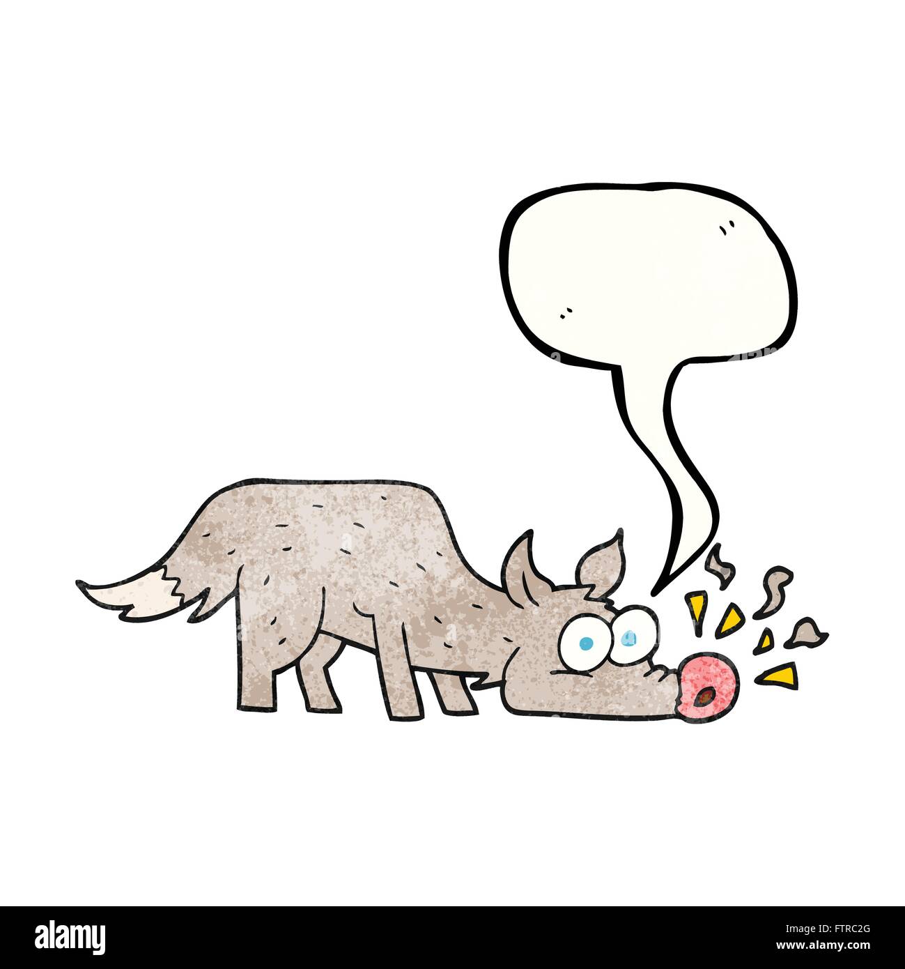 freehand speech bubble textured cartoon dog sniffing Stock Vector Image ...