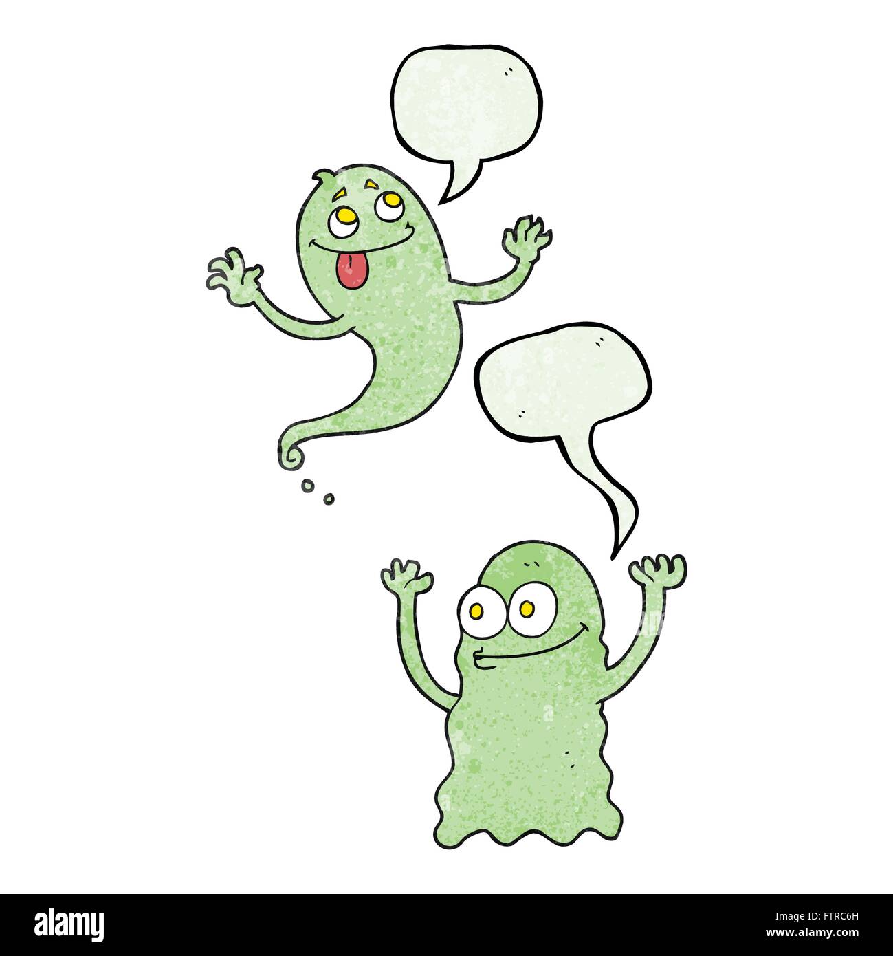 freehand speech bubble textured cartoon ghosts Stock Vector Image & Art ...