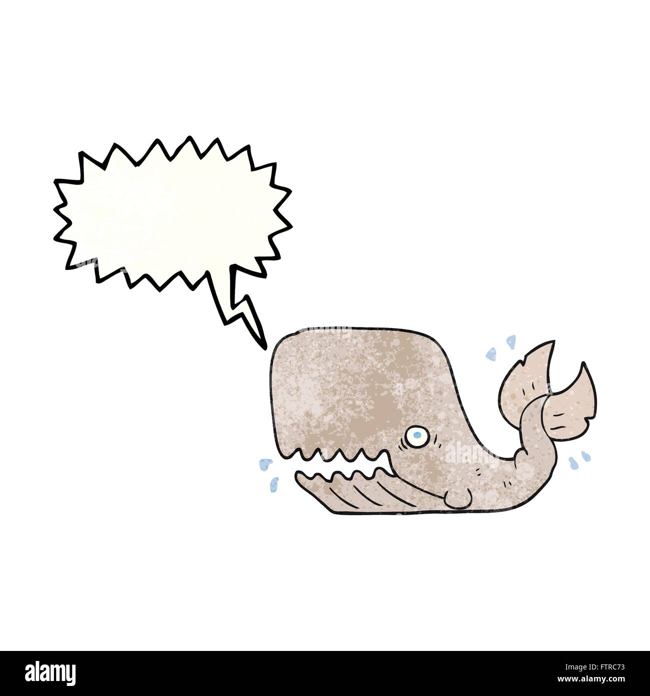 freehand speech bubble textured cartoon angry whale Stock Vector Image ...