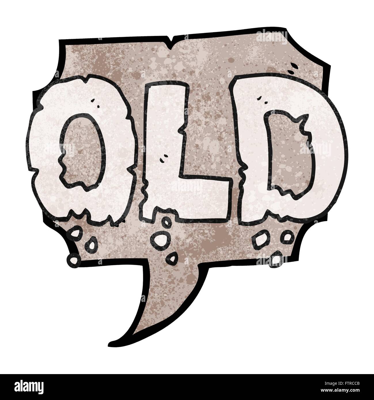 freehand speech bubble textured cartoon word old Stock Vector Image ...