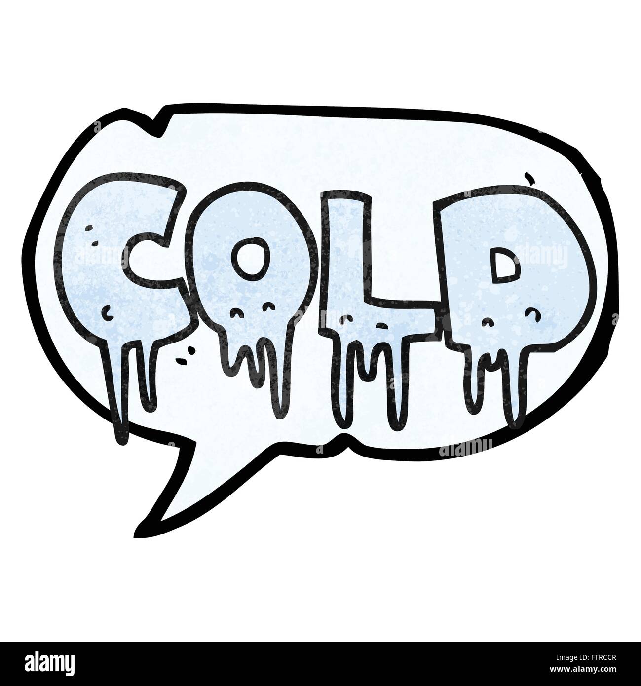 freehand speech bubble textured cartoon word cold Stock Vector Image ...