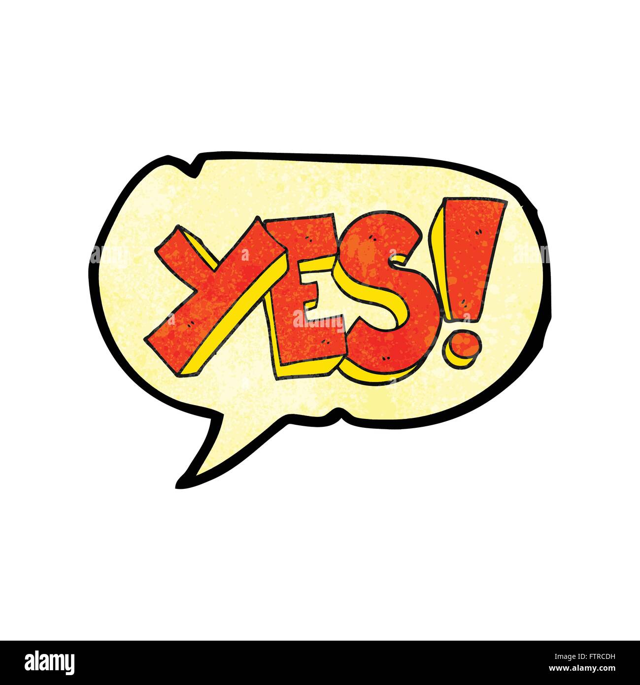 Freehand retro cartoon yes symbol hi-res stock photography and images ...