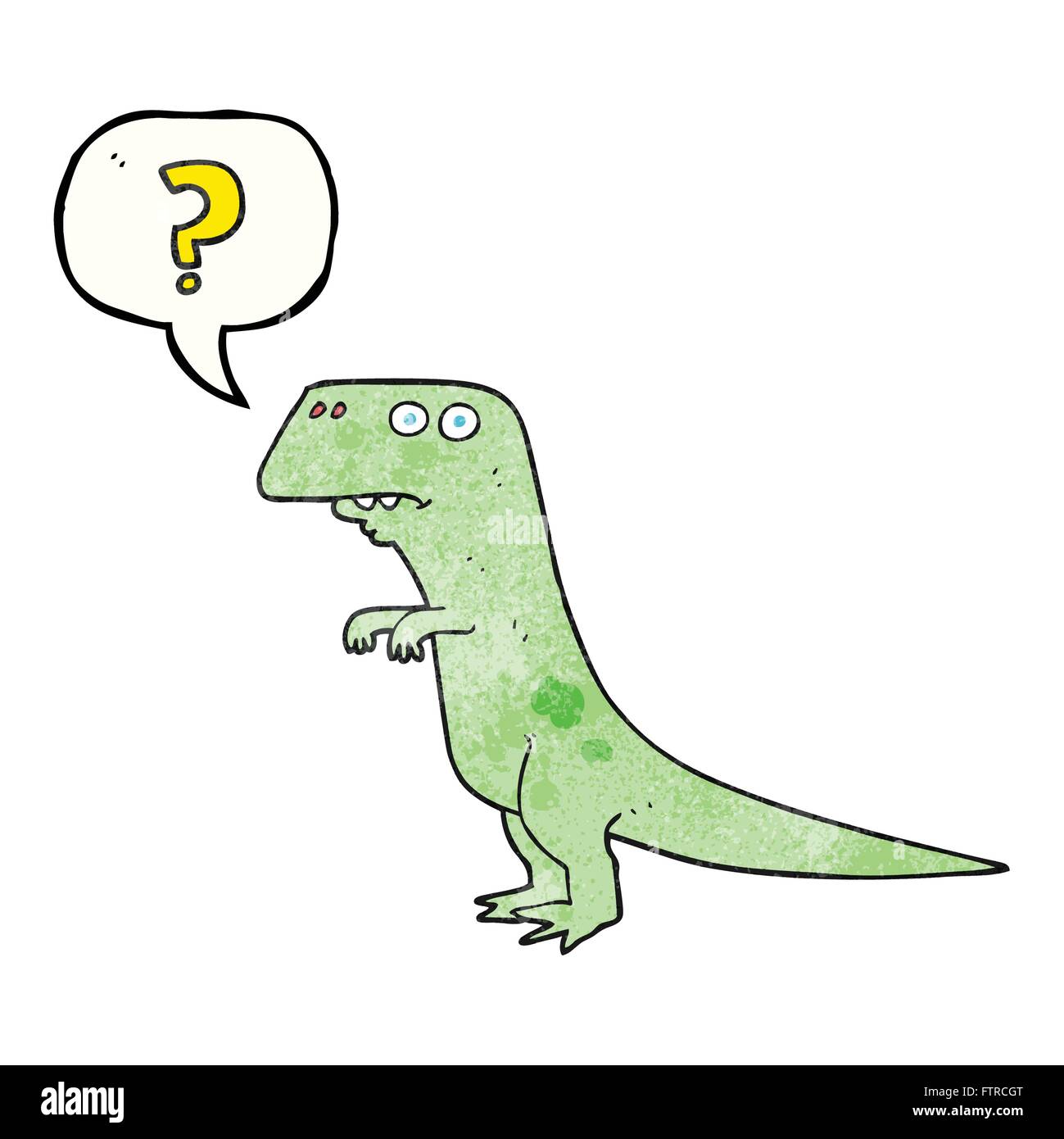 freehand speech bubble textured cartoon confused dinosaur Stock Vector ...