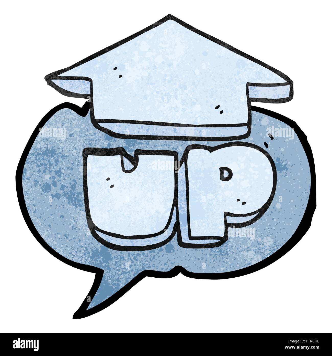 freehand speech bubble textured cartoon up symbol Stock Vector Image ...