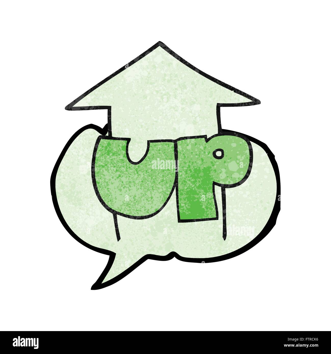 freehand speech bubble textured cartoon up symbol Stock Vector Image ...