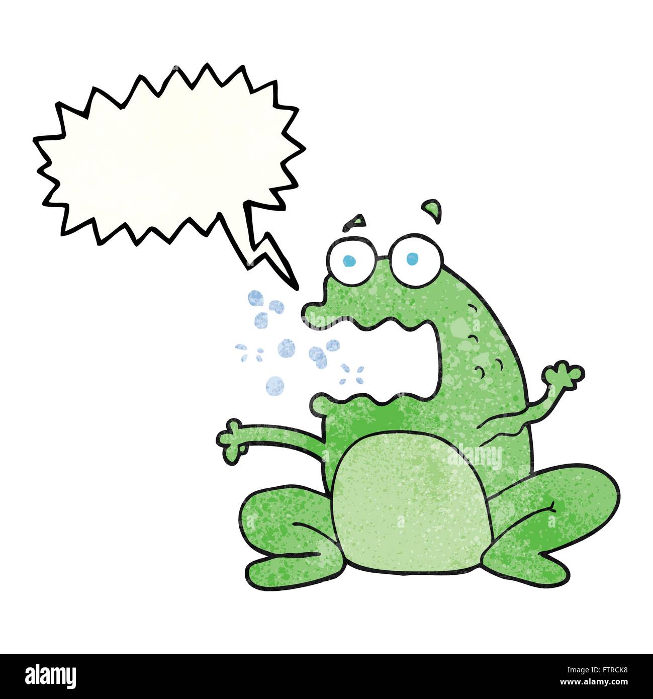 freehand speech bubble textured cartoon burping frog Stock Vector Image ...