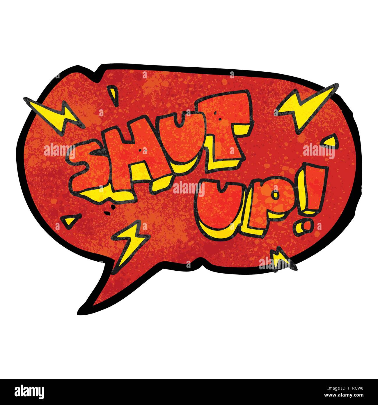 freehand speech bubble textured cartoon shut up! symbol Stock Vector ...