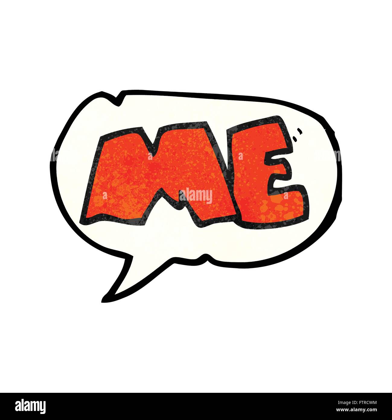 freehand speech bubble textured cartoon ME symbol Stock Vector Image ...