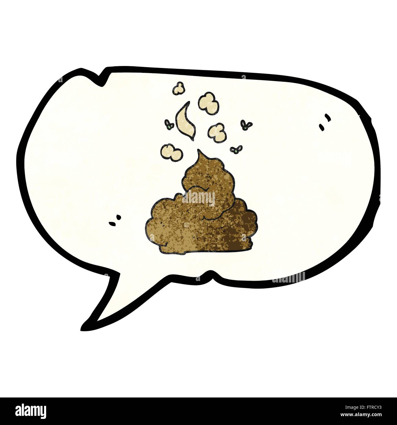 freehand speech bubble textured cartoon gross poop Stock Vector Image ...