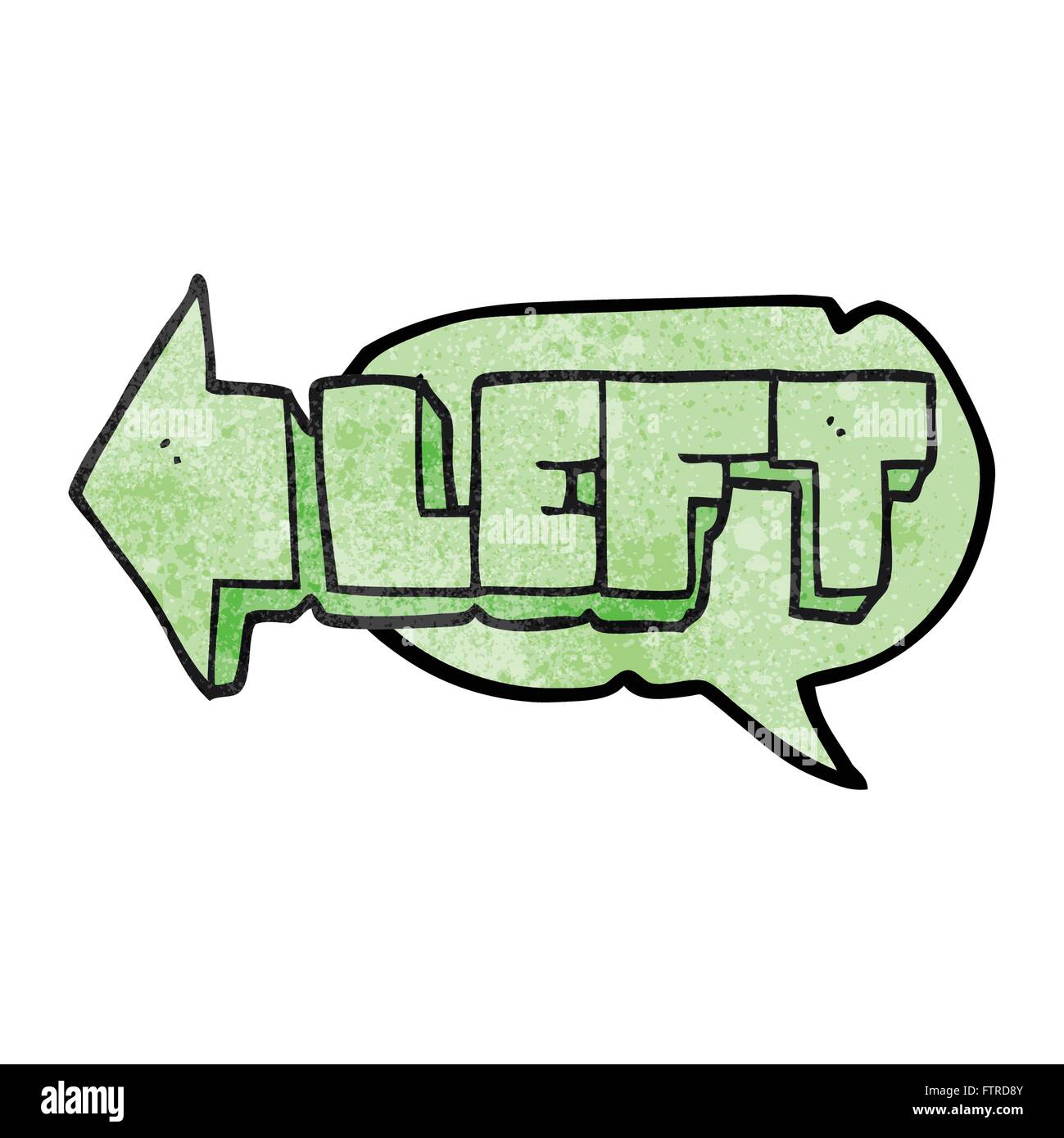 freehand speech bubble textured cartoon left symbol Stock Vector Image ...