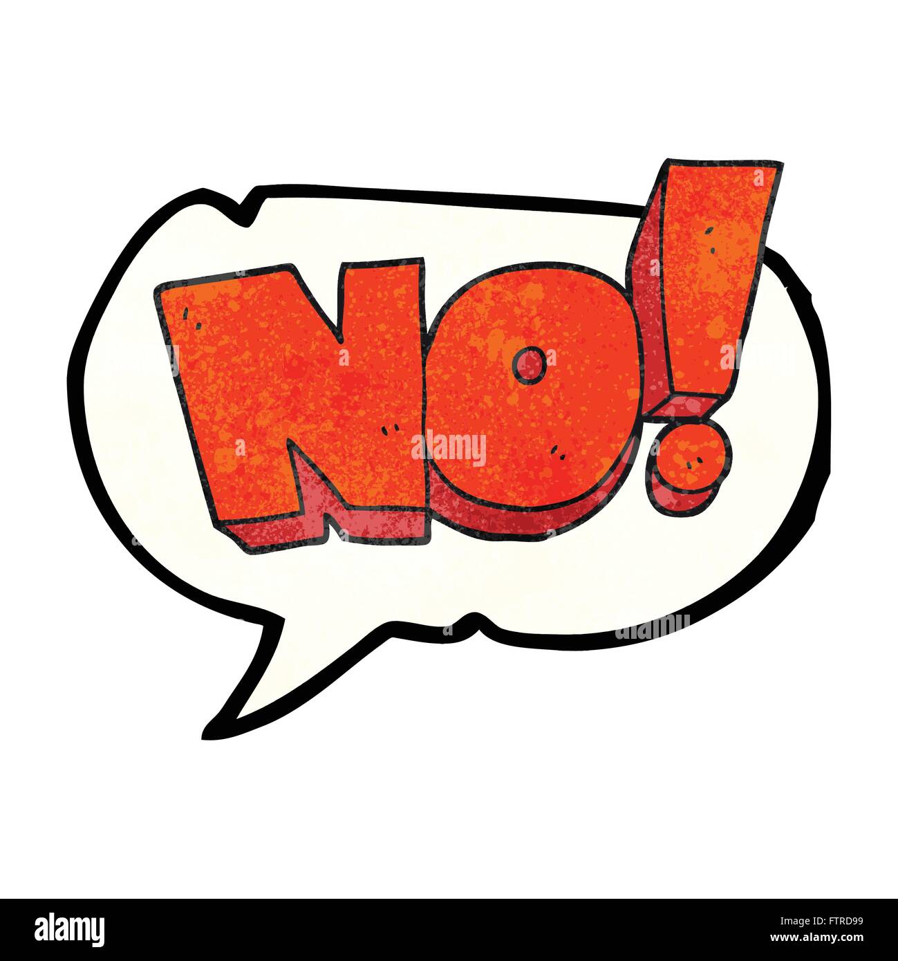 freehand speech bubble textured cartoon NO! shout Stock Vector Image ...