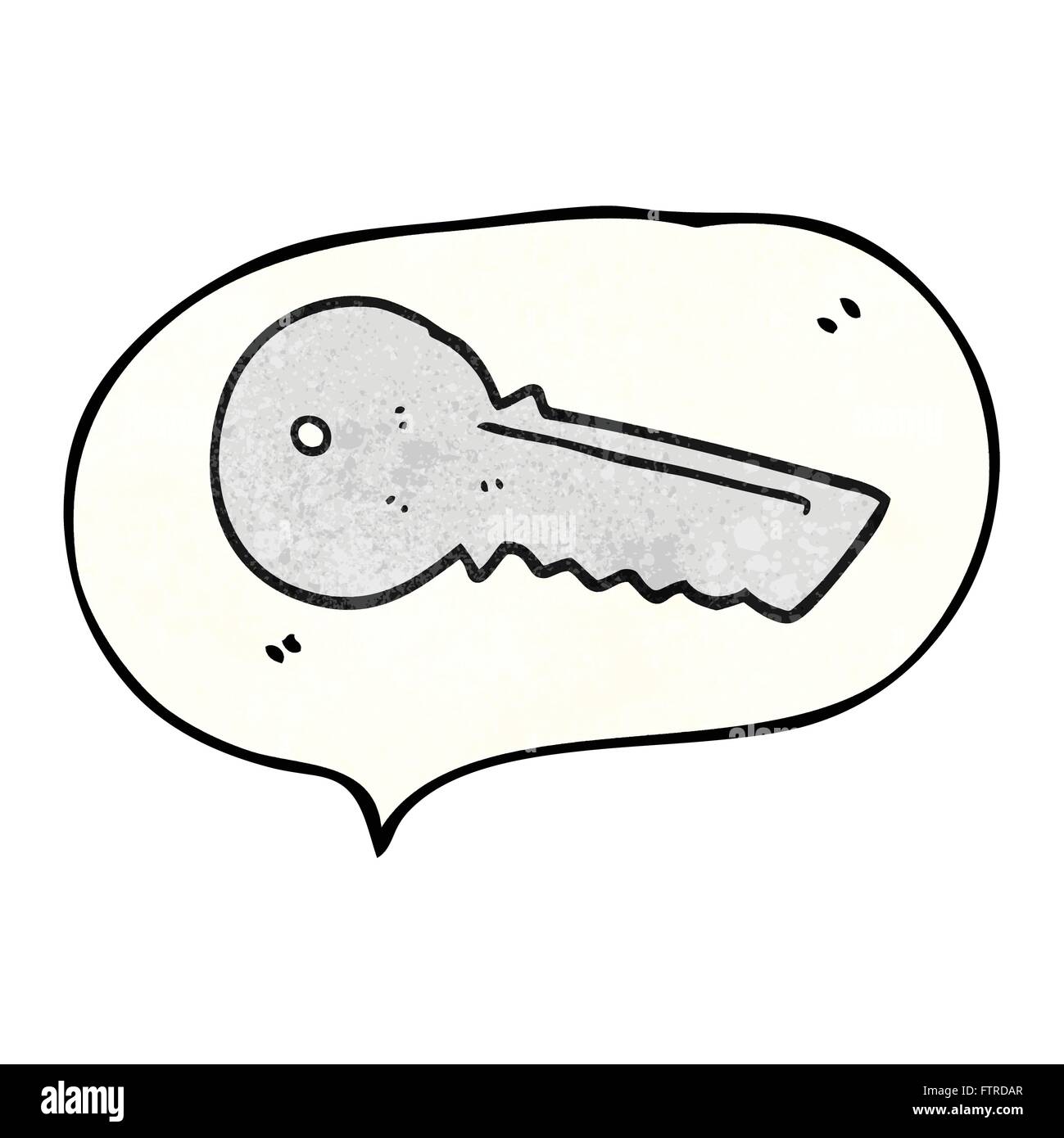 freehand speech bubble textured cartoon door key Stock Vector Image ...