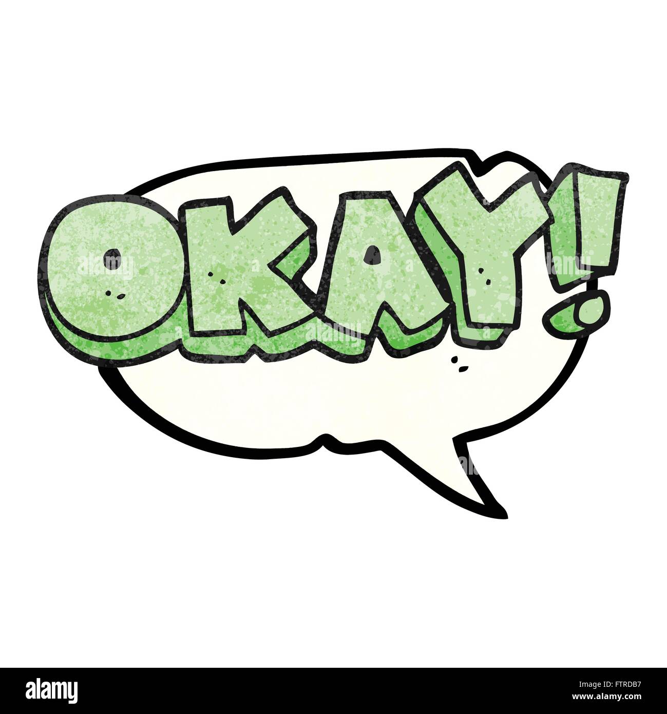 freehand speech bubble textured cartoon okay symbol Stock Vector Image ...