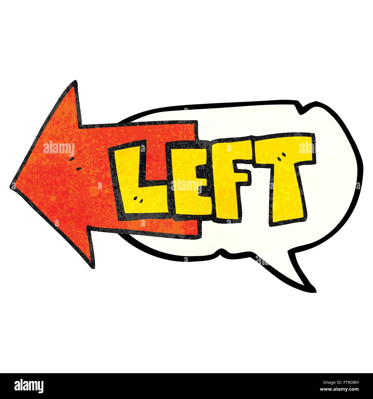 freehand speech bubble textured cartoon left symbol Stock Vector Image ...