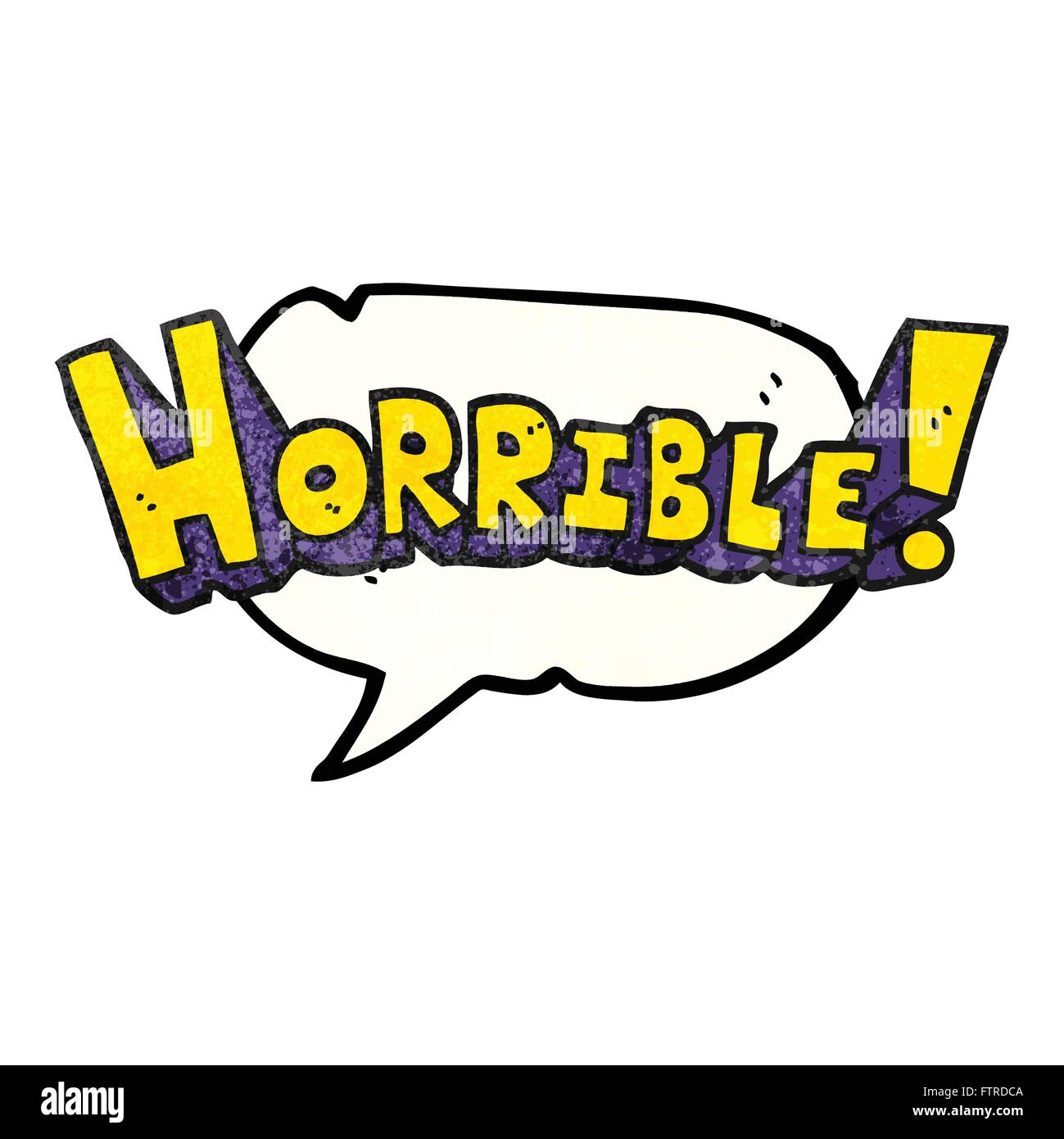 freehand speech bubble textured cartoon word horrible Stock Vector ...