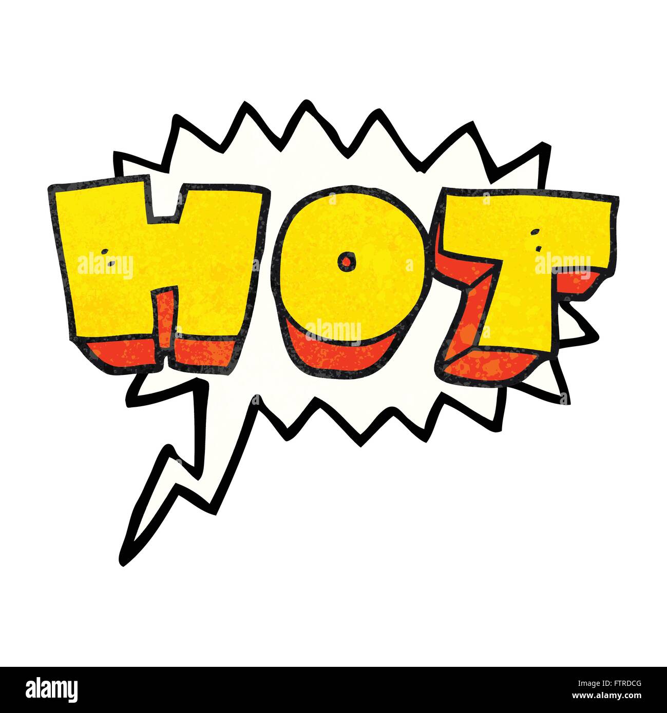 freehand speech bubble textured cartoon word hot Stock Vector Image ...