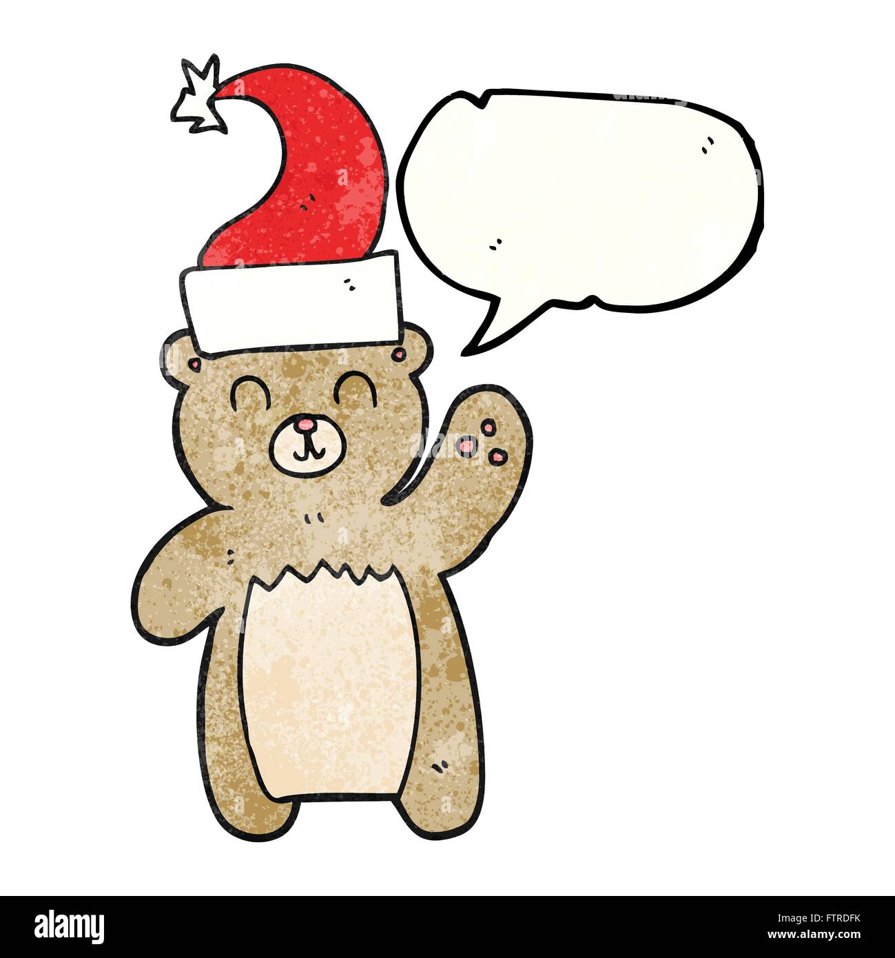 freehand drawing of a cartoon teddy bear waving Stock Vector Image ...