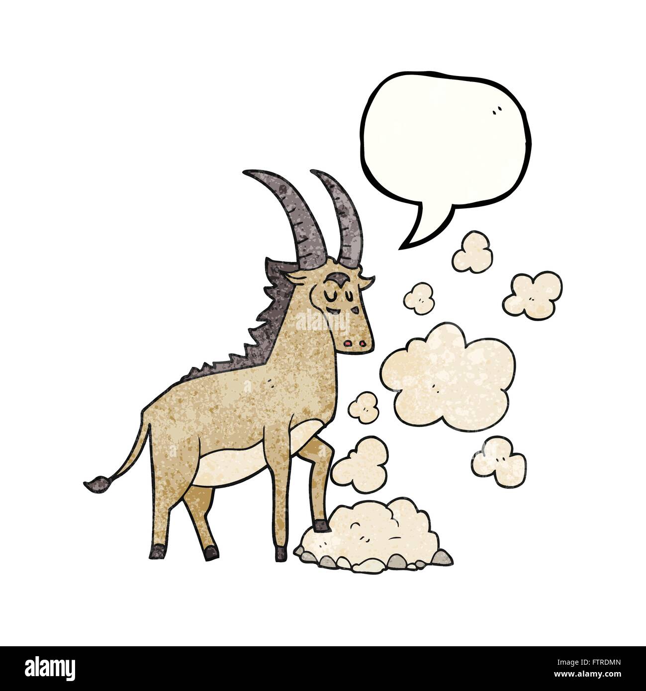 freehand speech bubble textured cartoon antelope Stock Vector Image ...