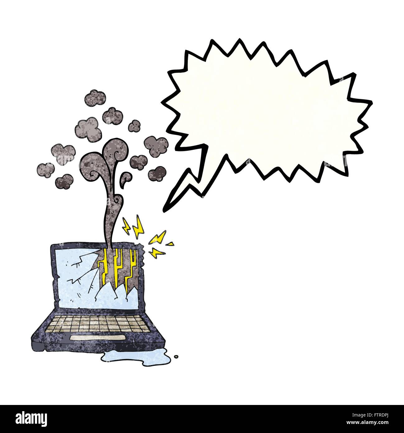 Freehand drawn cartoon broken computer hi-res stock photography and ...