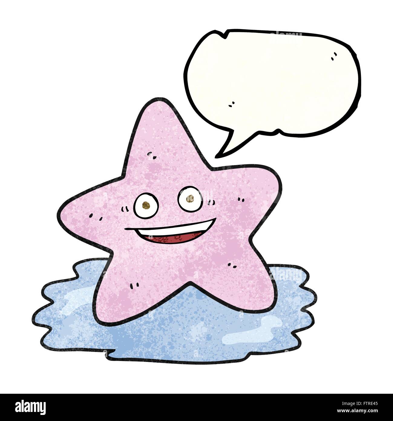 freehand speech bubble textured cartoon starfish Stock Vector Image ...